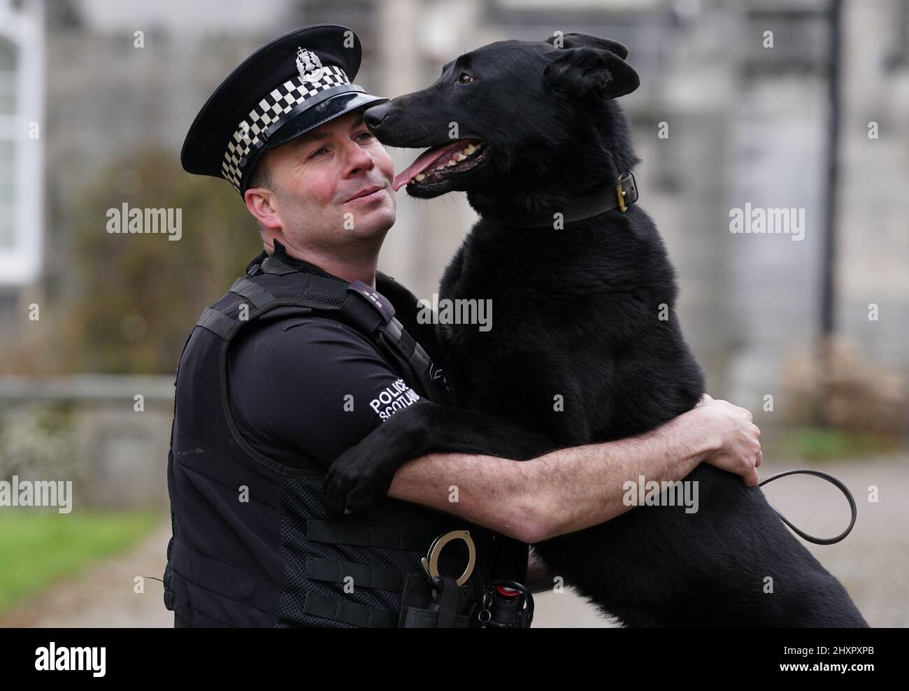 Police Scotland dog handler Constable Paul O'Donnell with 9 year old ...