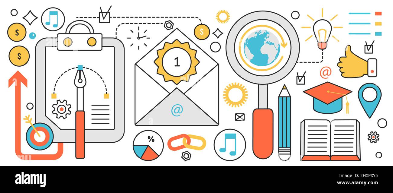 Seo targeting, digital marketing technology. Success target analysis ...