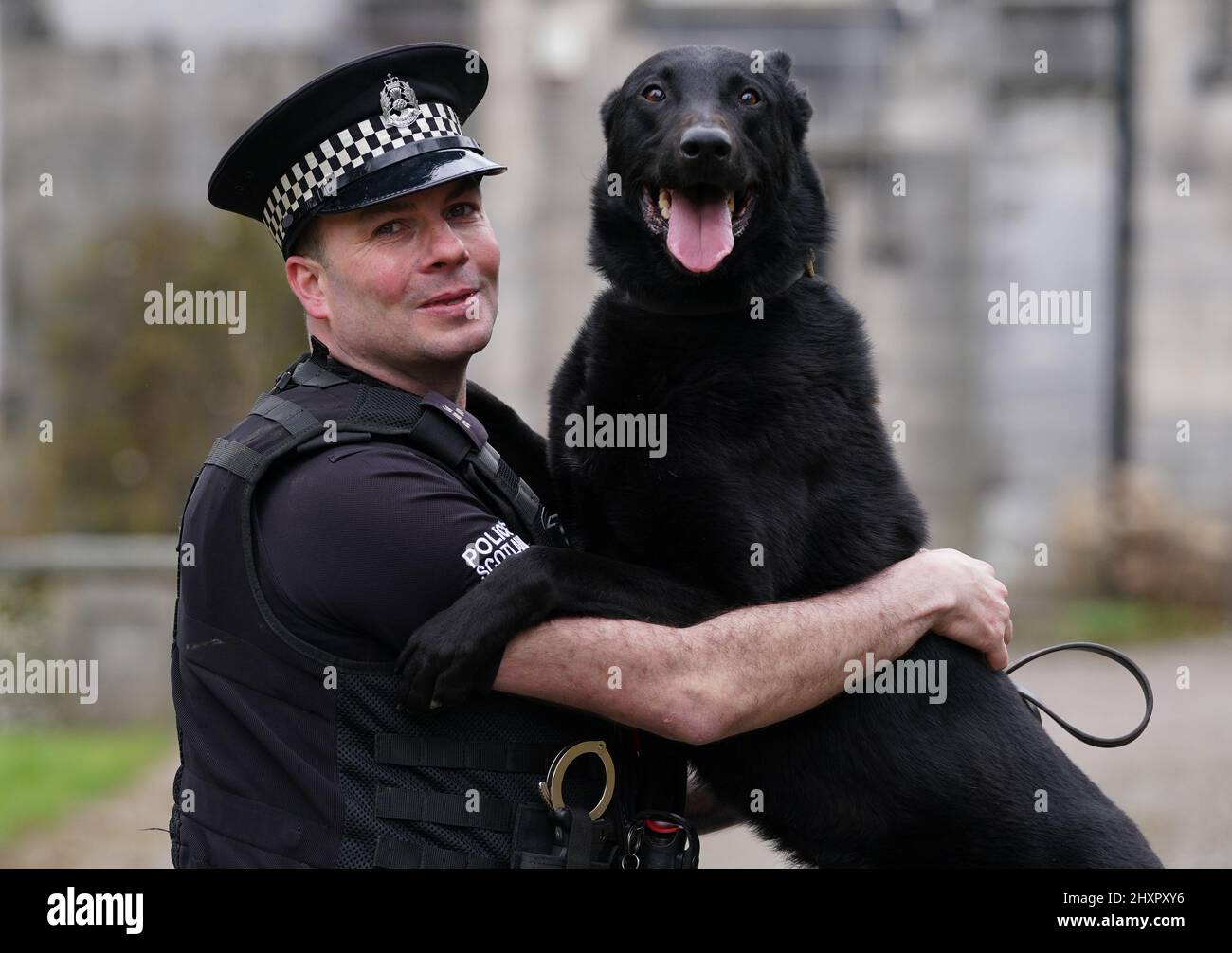 Police Scotland dog handler Constable Paul O'Donnell with 9 year old ...