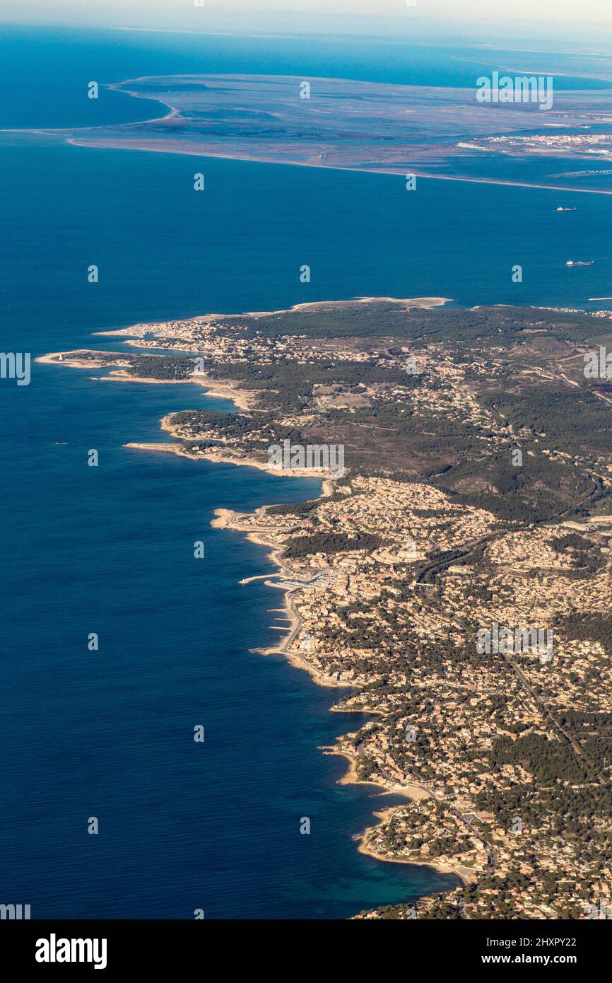 aerial of mediterranean coast near Marseilles, France Stock Photo - Alamy
