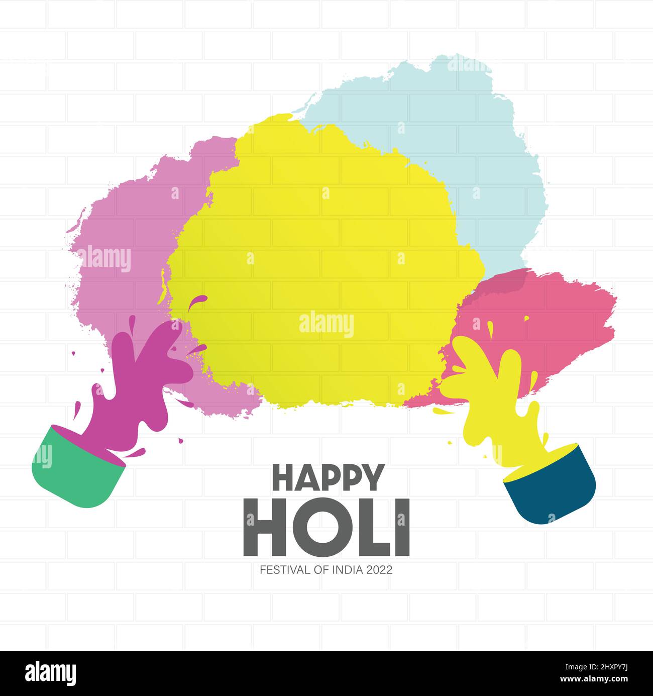 illustration of spraying multi-colored holly powder on the wall Stock ...