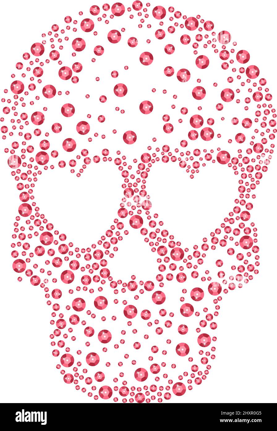 Human skull made of sequins Stock Photo - Alamy