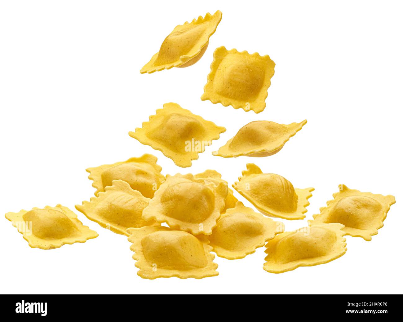 Ravioli pasta isolated on white background Stock Photo - Alamy