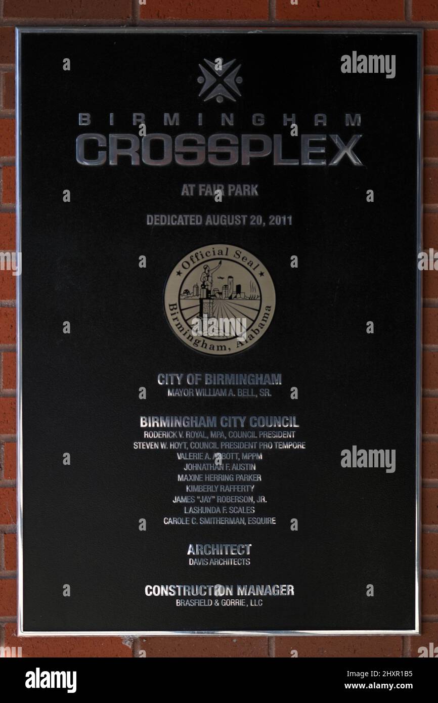 The dedication plaque at the entrance to the CrossPlex, Thursday, Mar ...