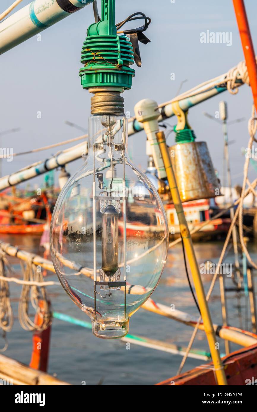A halogen lamp on the deck of a fisher boat Stock Photo - Alamy