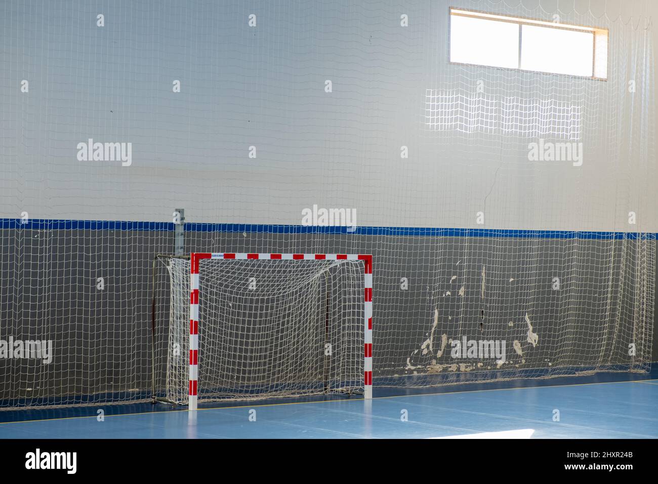 Gym for playing futsal, mini-football. Interior of a sport hall for ...