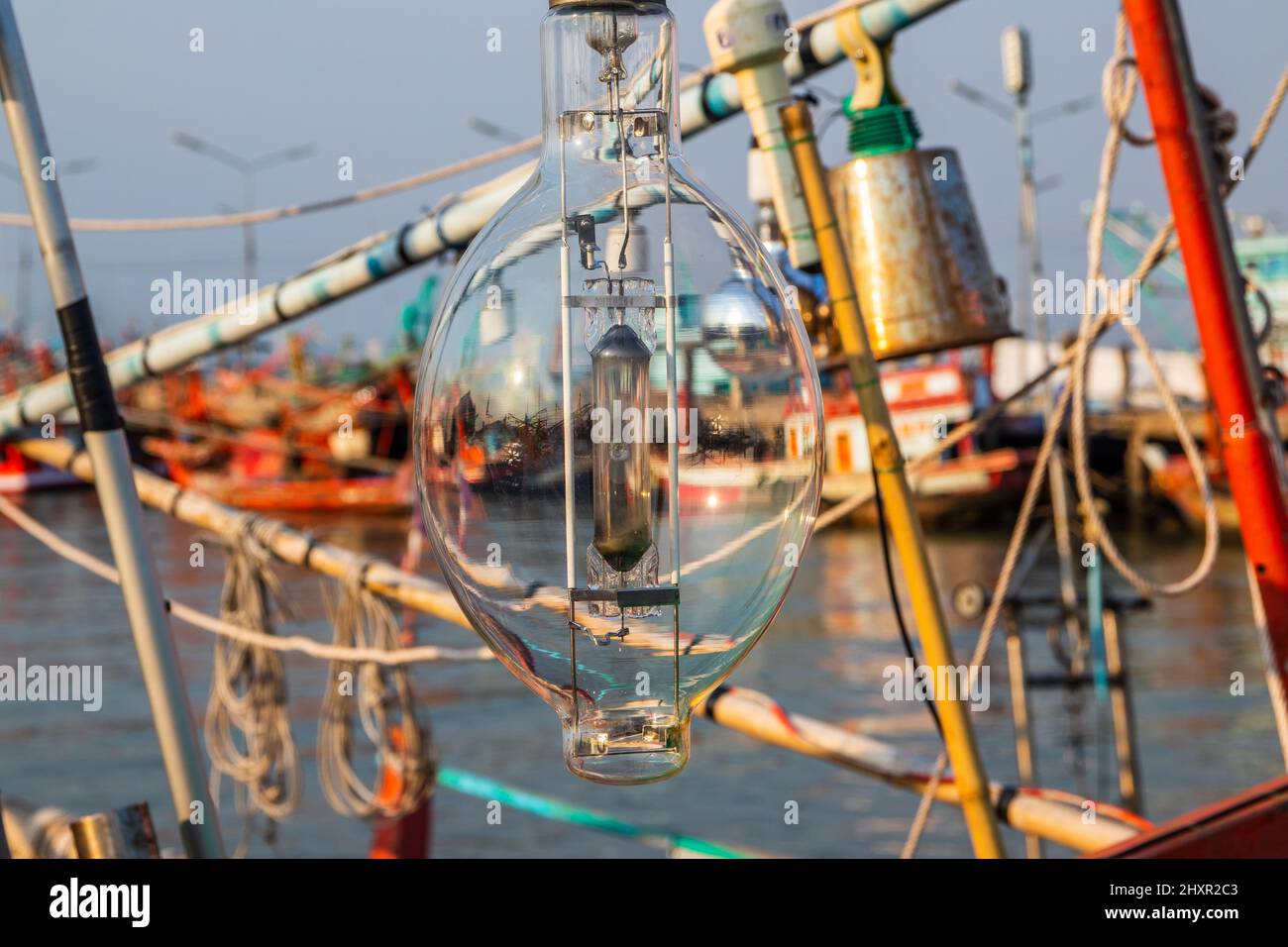 A halogen lamp on the deck of a fisher boat Stock Photo - Alamy