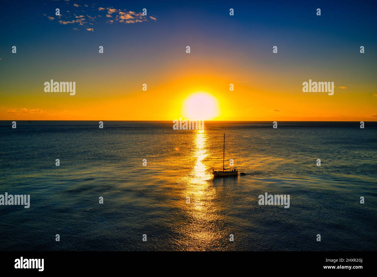 Sunset on Dominica in the Caribbean Stock Photo - Alamy