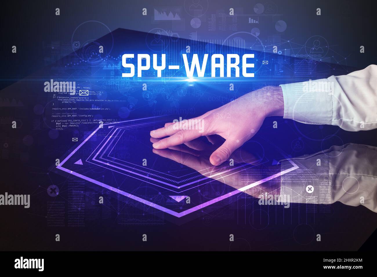Hand touching digital table concept Stock Photo - Alamy