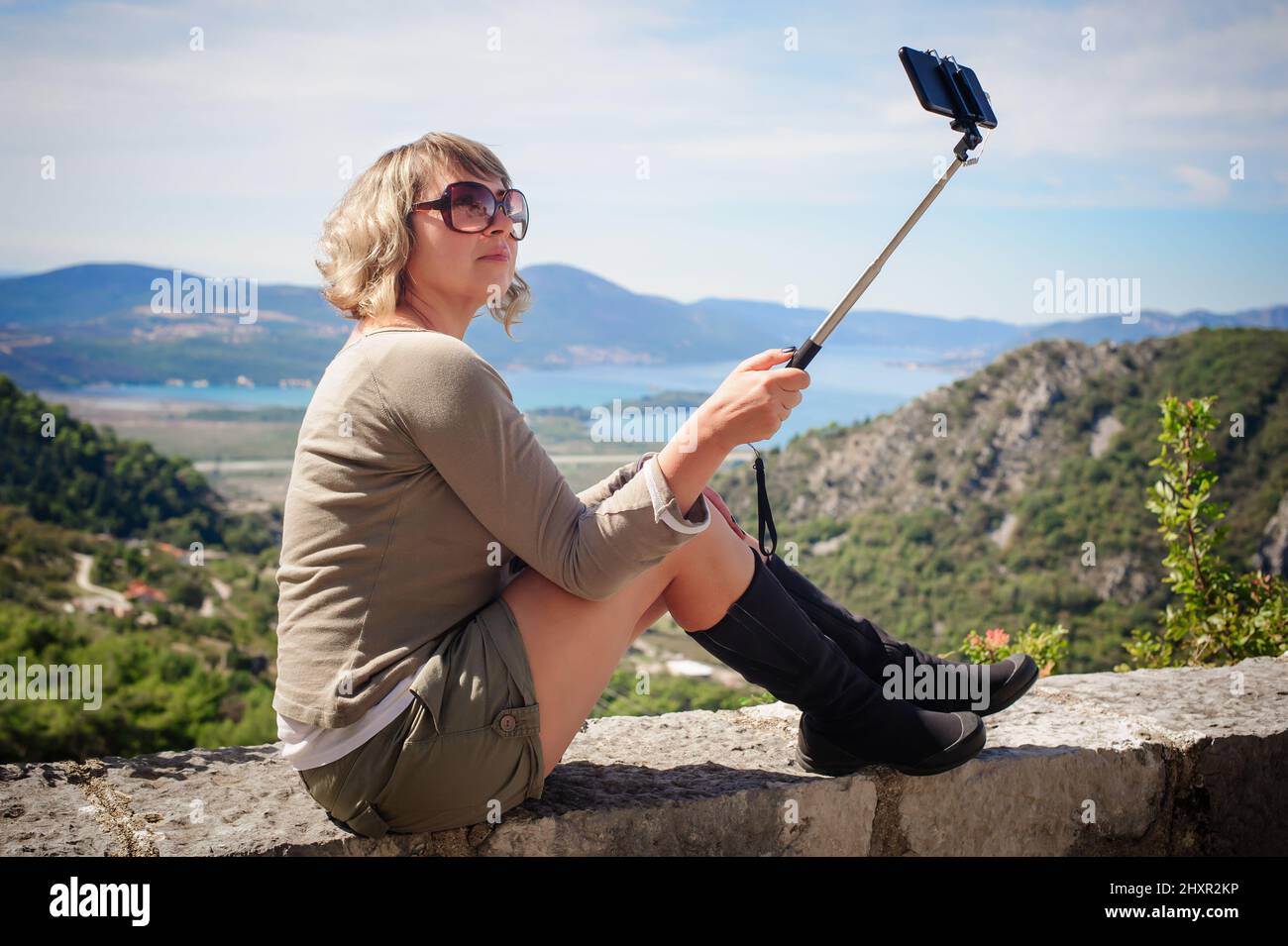 Self portrait with sea background hi-res stock photography and images ...
