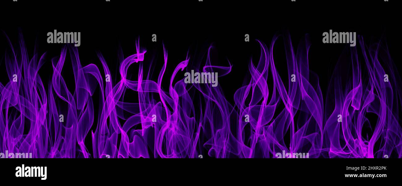 Purple Fire flames on black background. Purple fire flame on isolated ...