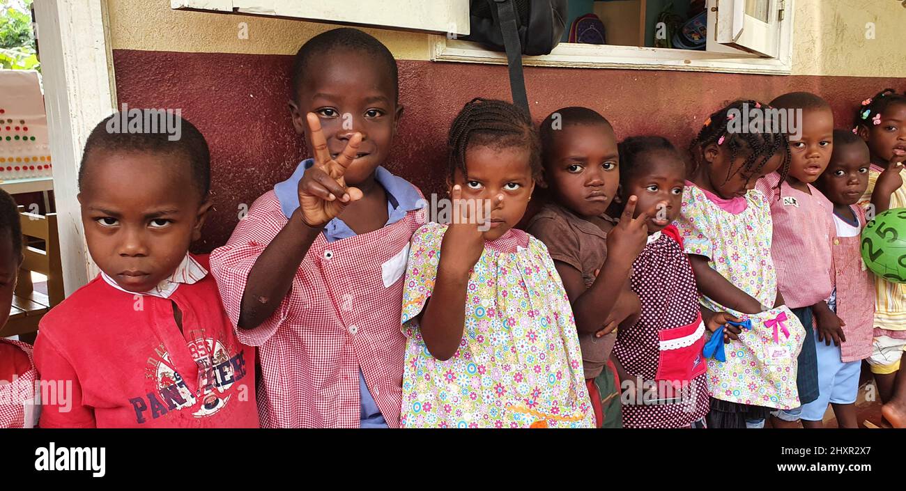 Happy kids, smiling, from Sao Tome , Africa Stock Photo - Alamy
