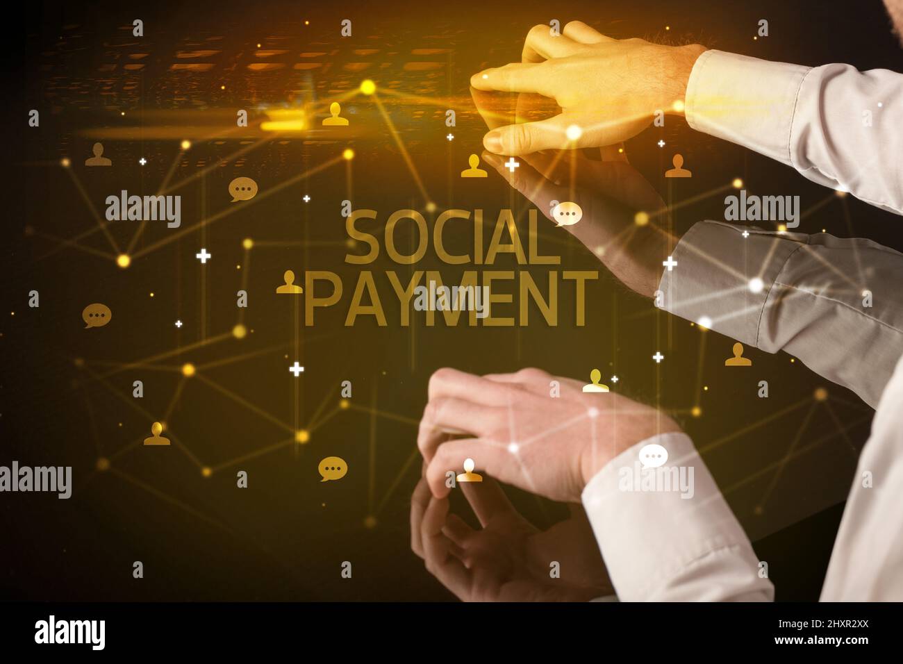 Navigating social networking with social icons Stock Photo - Alamy