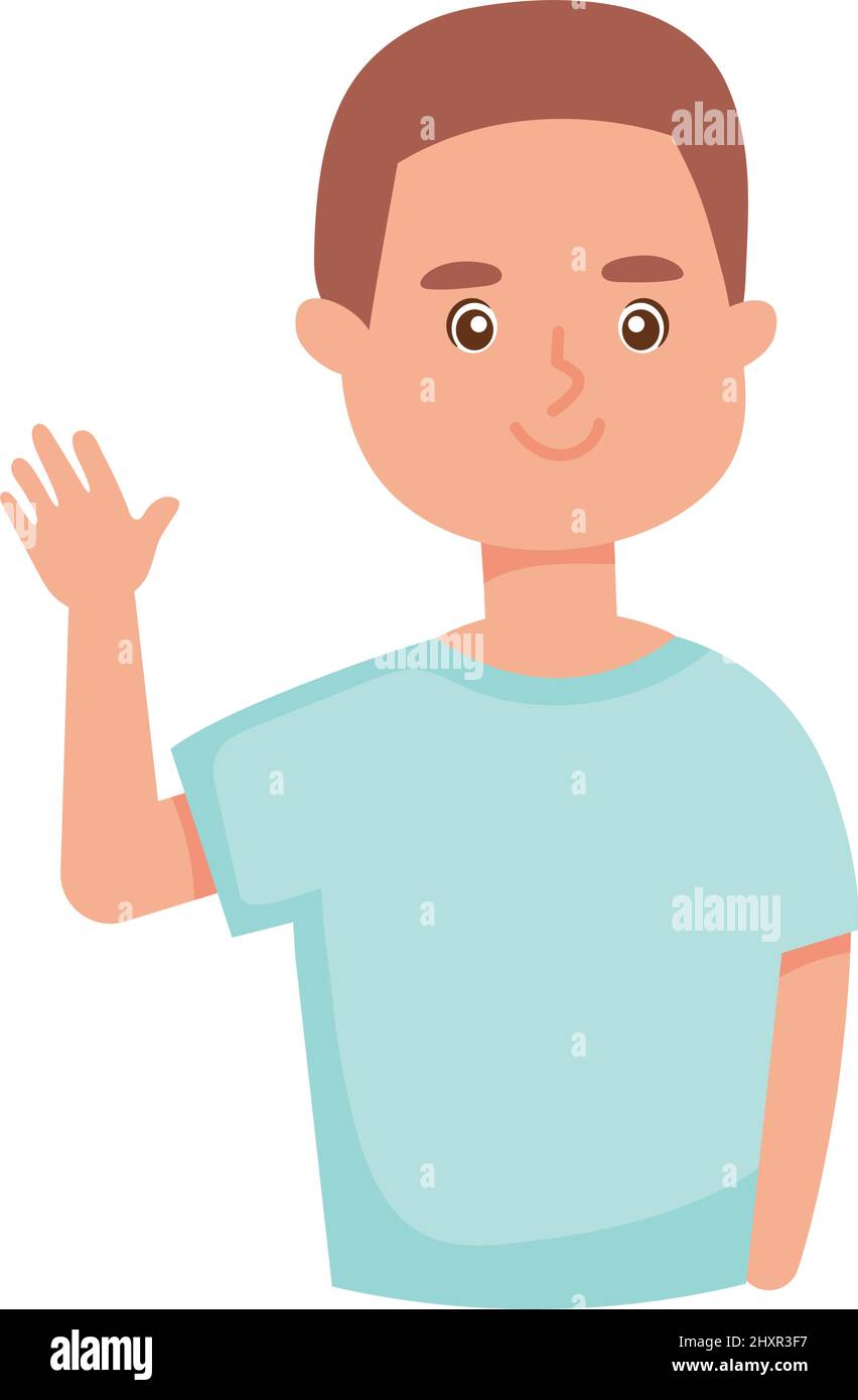 cartoon man waving Stock Vector Image & Art - Alamy