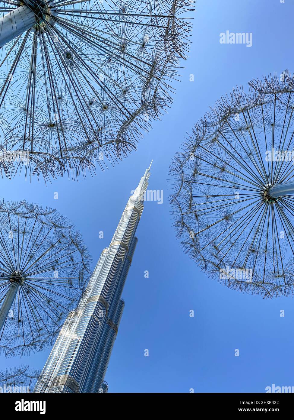 Burj Khalifa as seen through the Dandelion Lights sculptures Stock ... Burj Khalifa as seen through the Dandelion Lights sculptures Stock ...