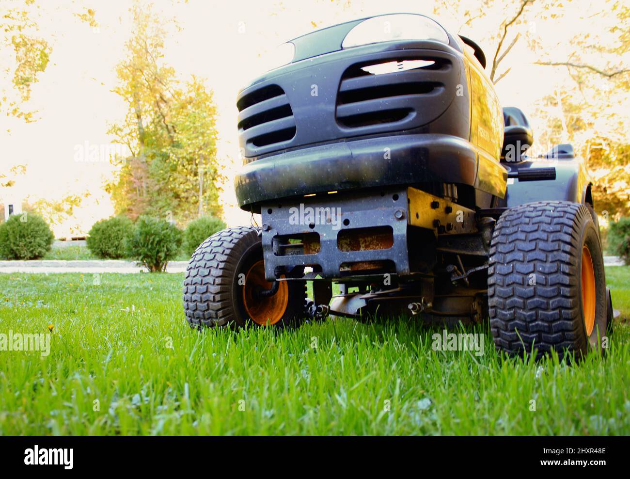 Black Lawn tractor Stock Photo - Alamy