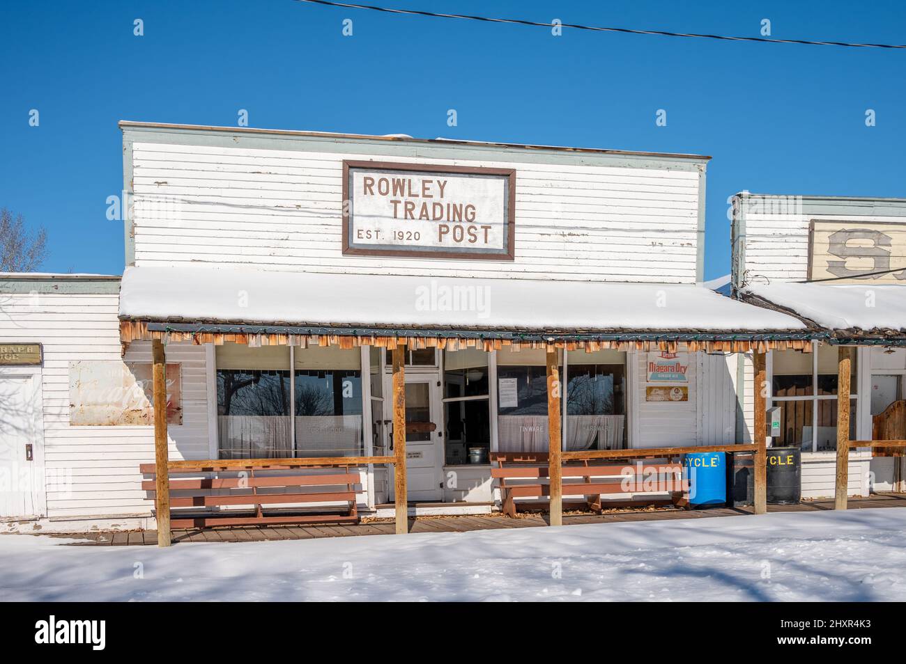 Rowley Storefronts inw inter Stock Photo - Alamy