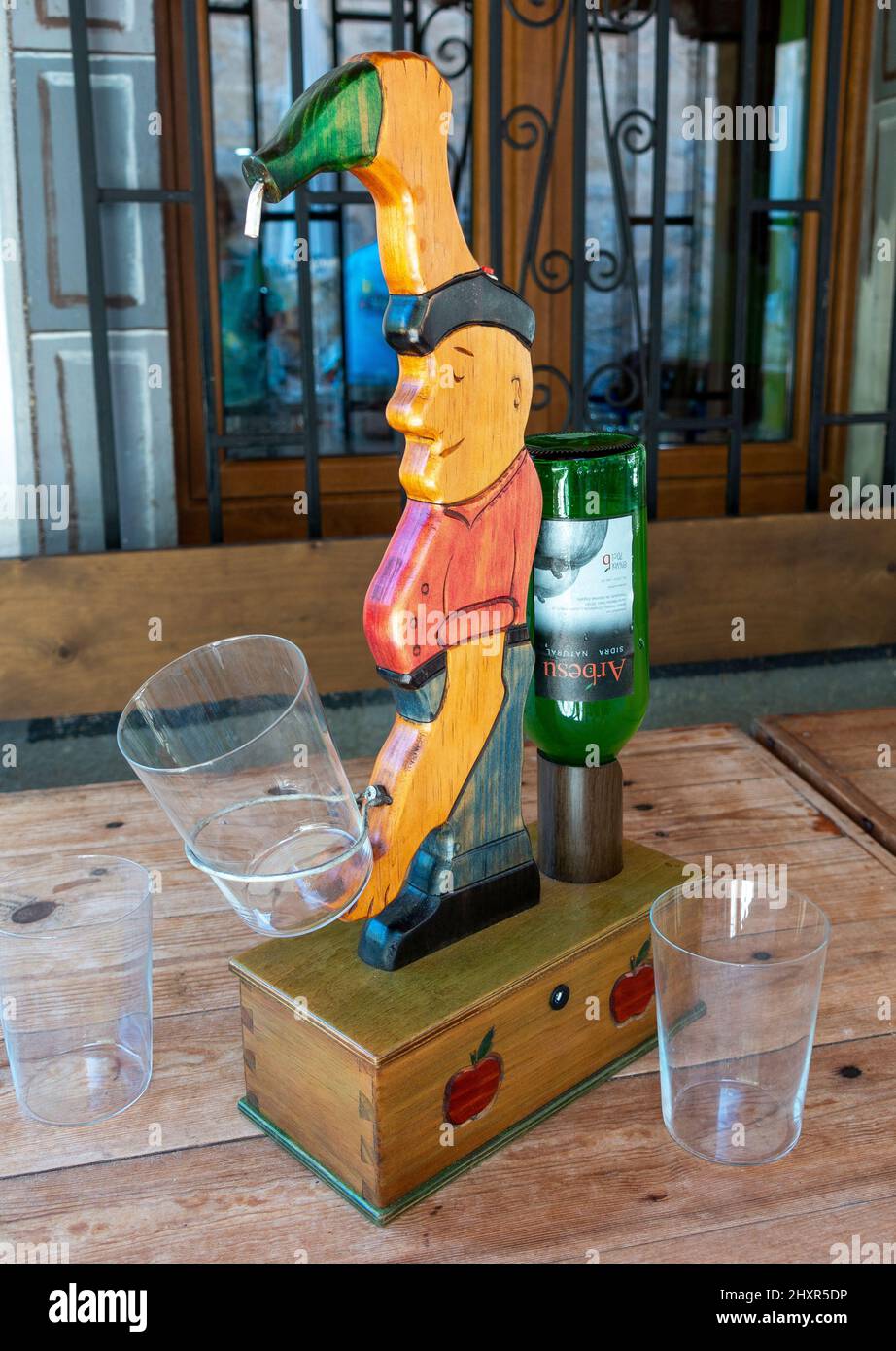 Traditional cider dispenser for pouring cider from bottles in the ...