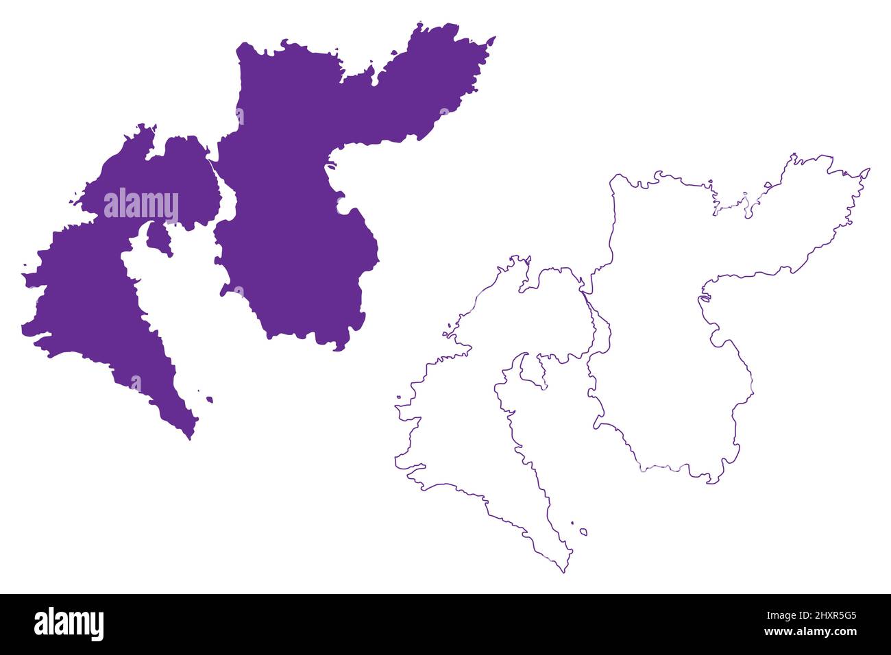 Nishinoshima island (Japan, East Asia, Japanese archipelago) map vector ...