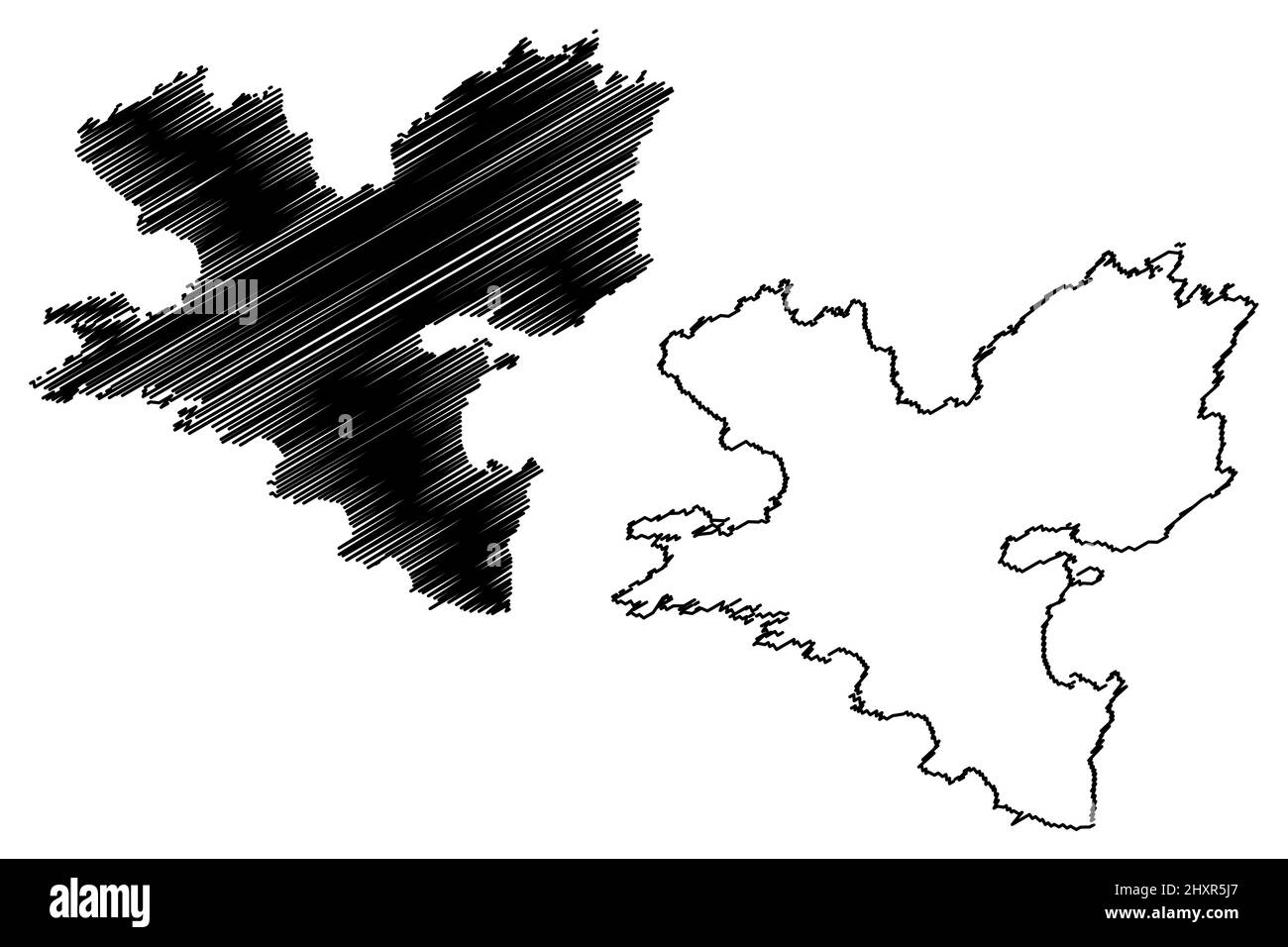 Gossa island (Kingdom of Norway) map vector illustration, scribble ...