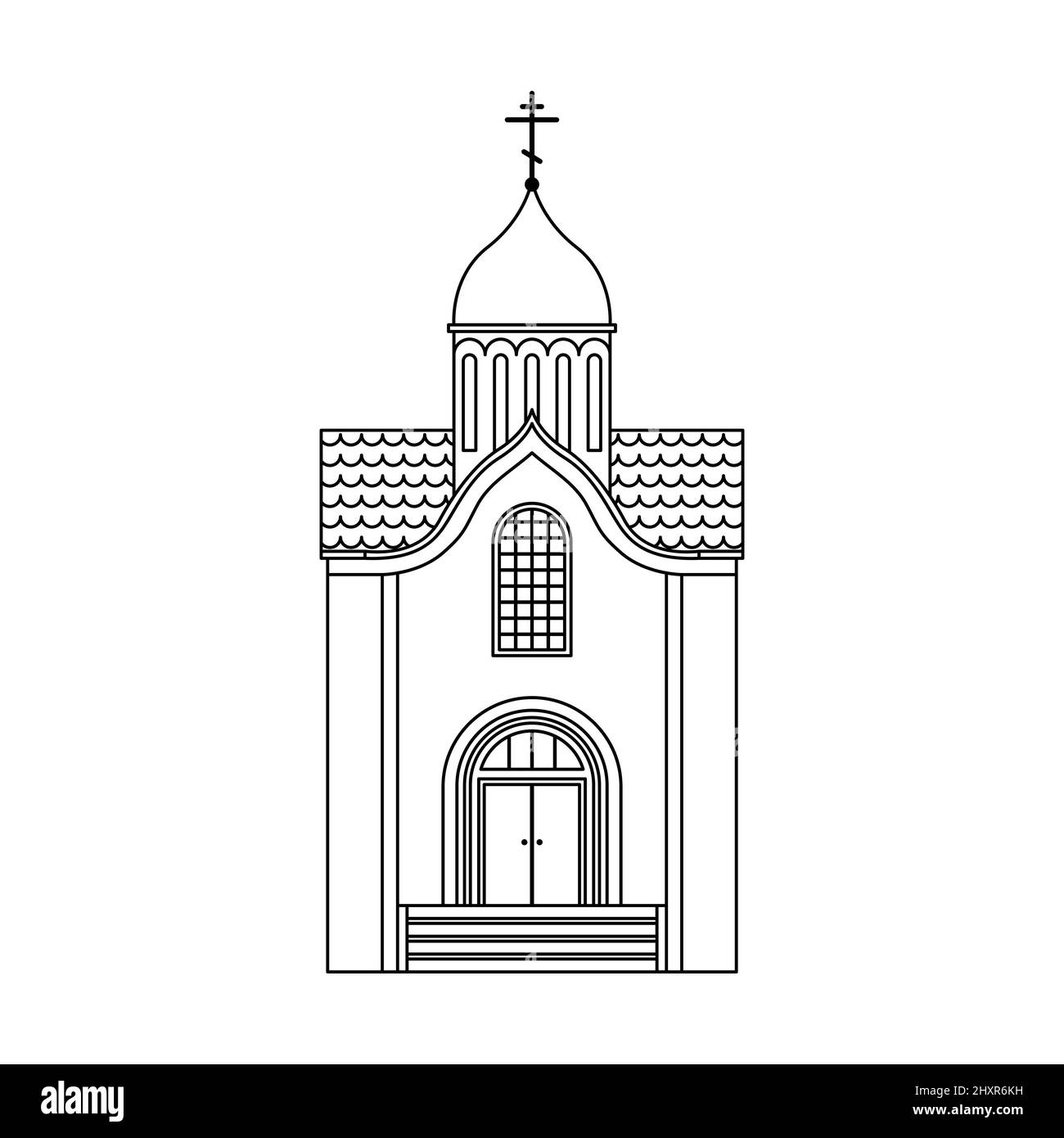 Vector illustration of the Orthodox Christian Church. A religious ...