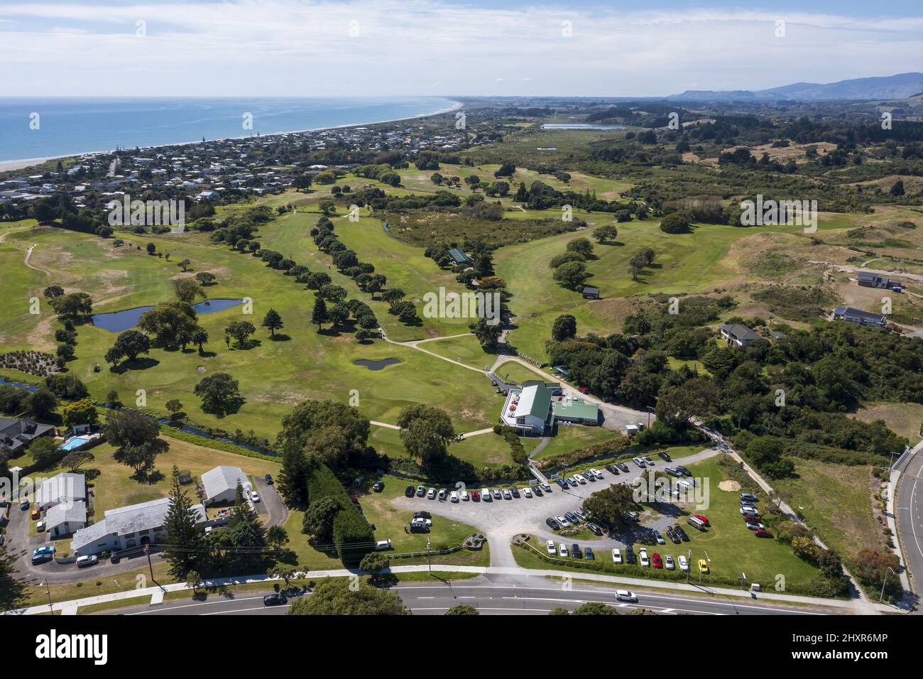 waikanae village and beach Stock Photo - Alamy