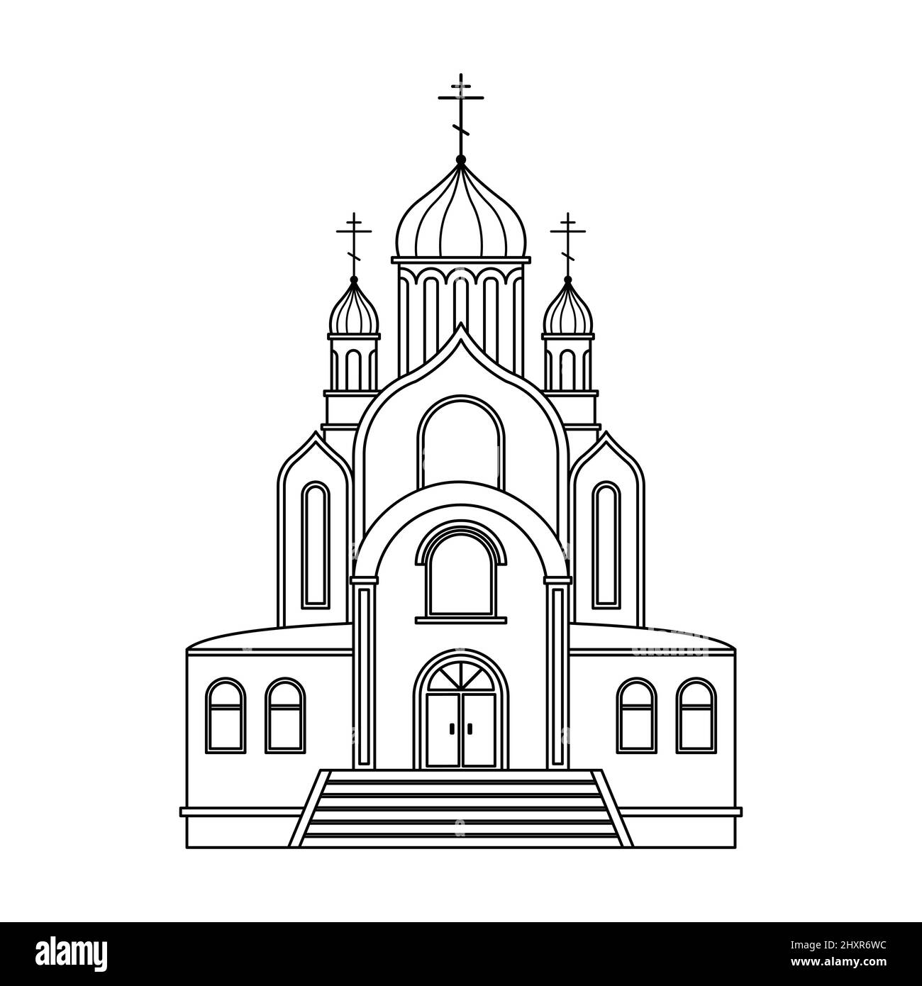 Vector illustration of the Orthodox Christian Church. A religious ...