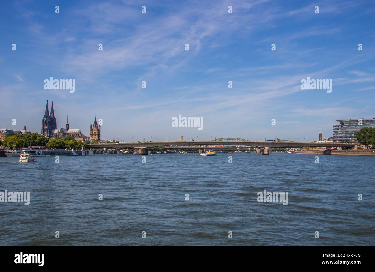 The Cologne Cathedral and the Rhine River in Germ Stock Photo - Alamy