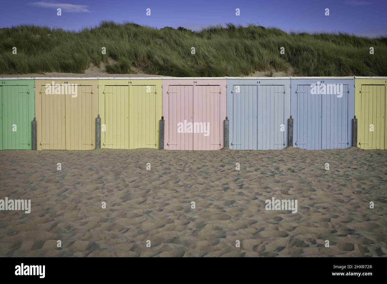Photo of colorfull beach houses on a sand Stock Photo - Alamy