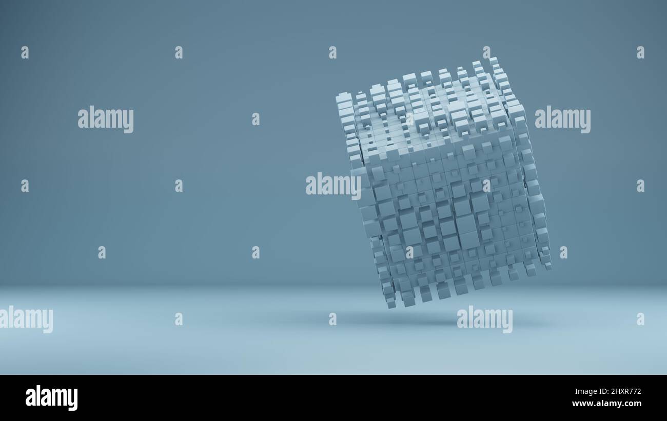 Abstract Satisfying Geometry Illustration for advertising. Many cubes ...