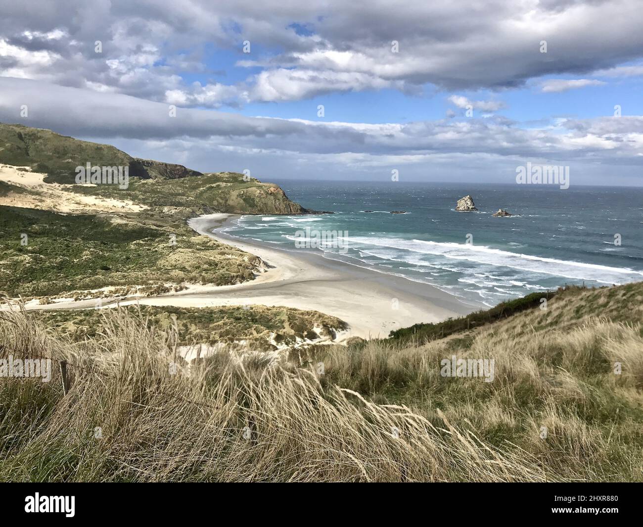 Sandfly Beach from Seal Point Road Stock Photo - Alamy