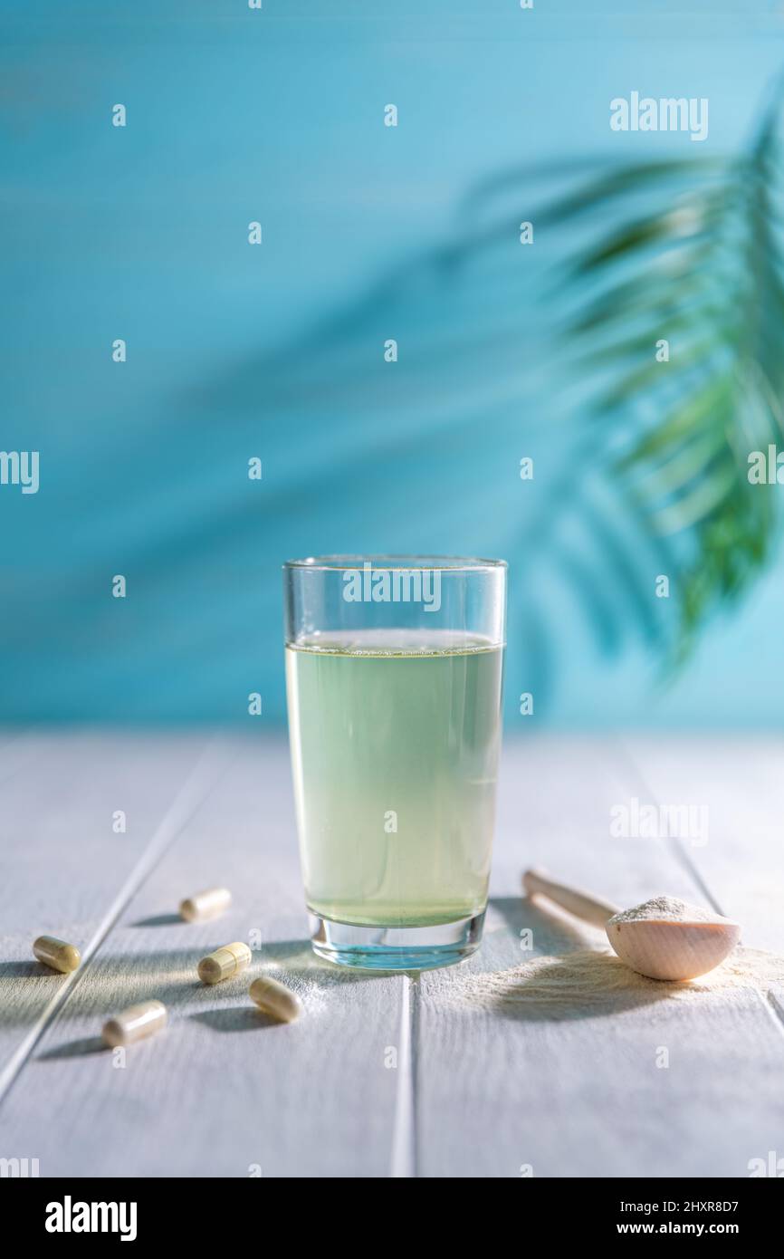 Collagen powder glass water hi-res stock photography and images - Alamy
