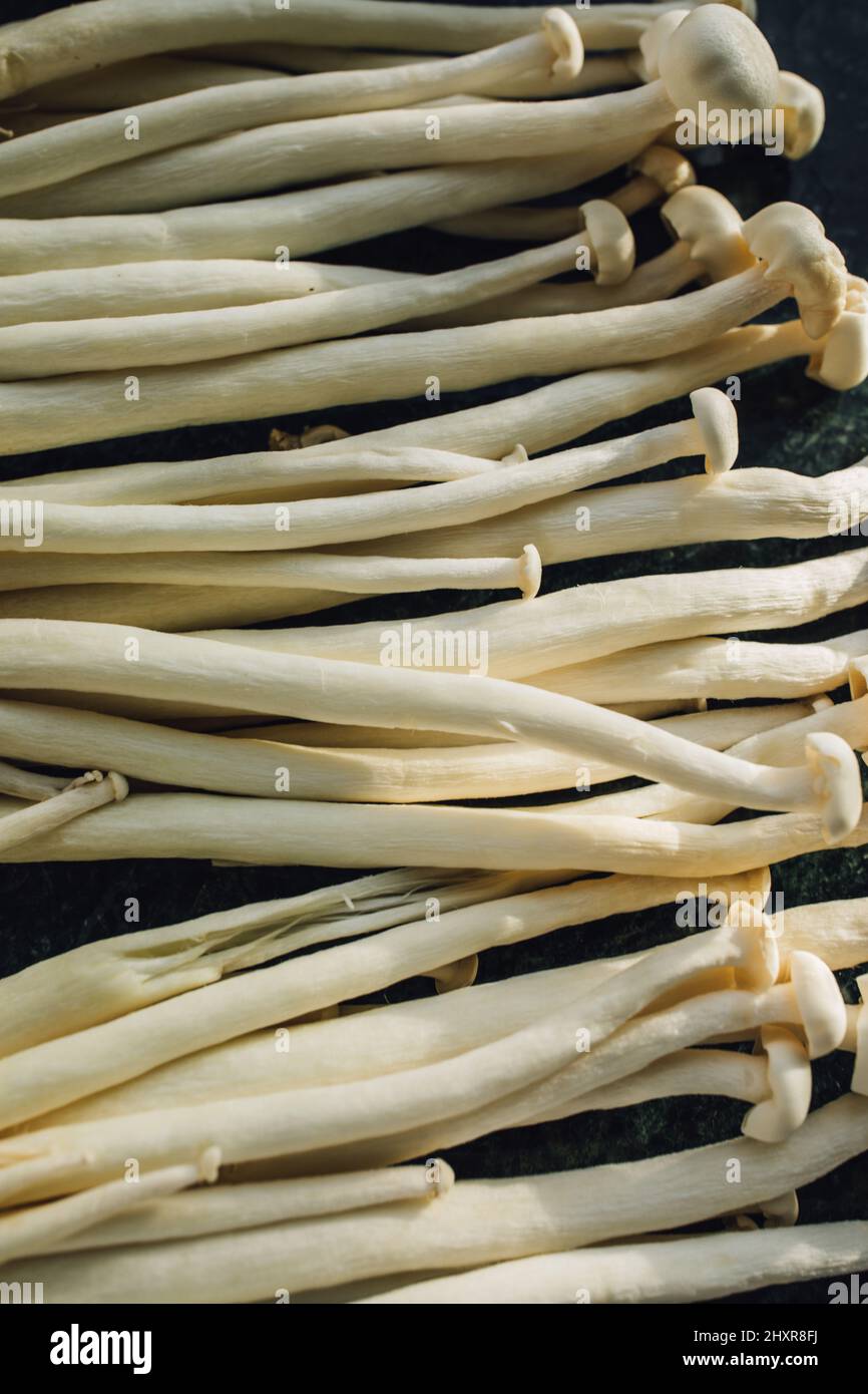 white enoki mushrooms Stock Photo - Alamy