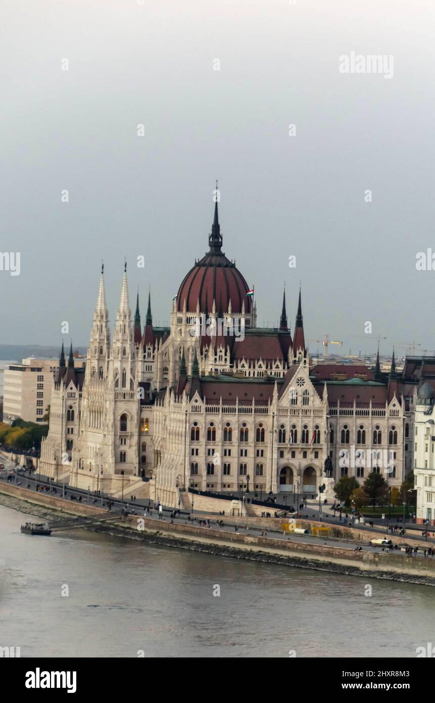 Vertical shot of the gothic architecture of Budapest, Hungary Stock ...