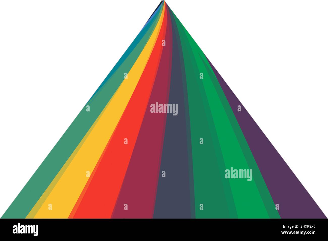 3D illustration of the colorful rainbow road isolated on the white ...