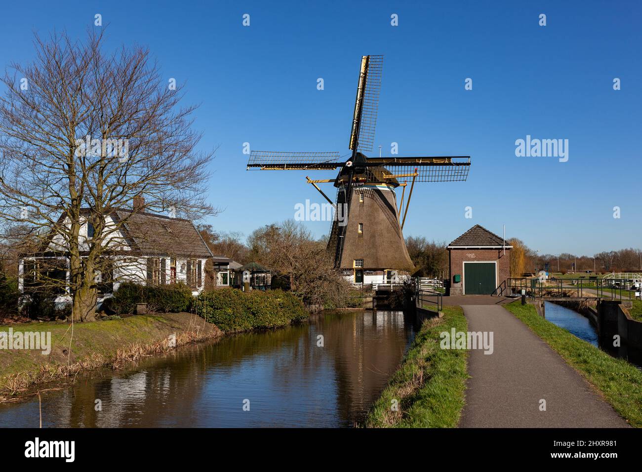 The windmill of Polder Westbroek. The windmill type is a "achtkante ...
