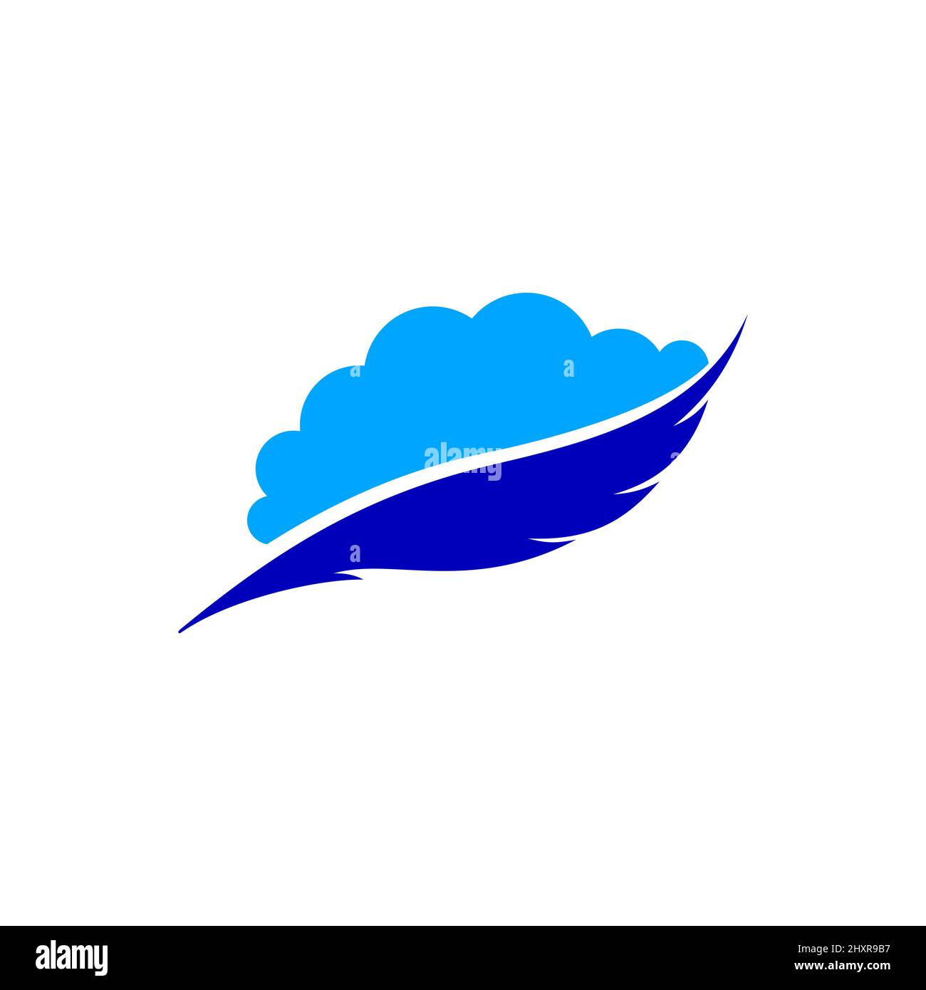 Ink letter and cloud on a white background. Template for logo design ...