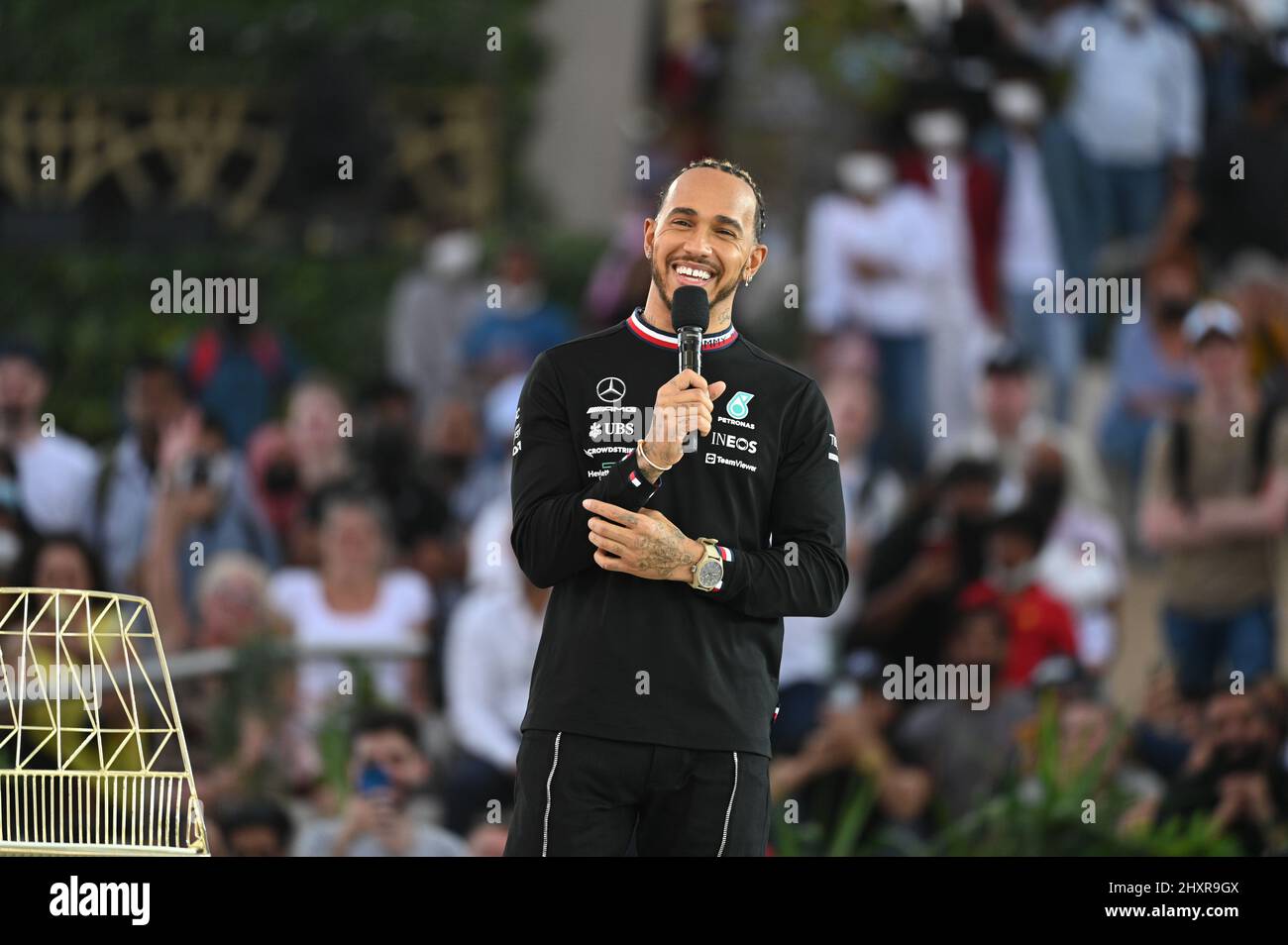 DUBAI, UAE, 14th March 2022. Seven-time Formula 1 champion Sir Lewis ...