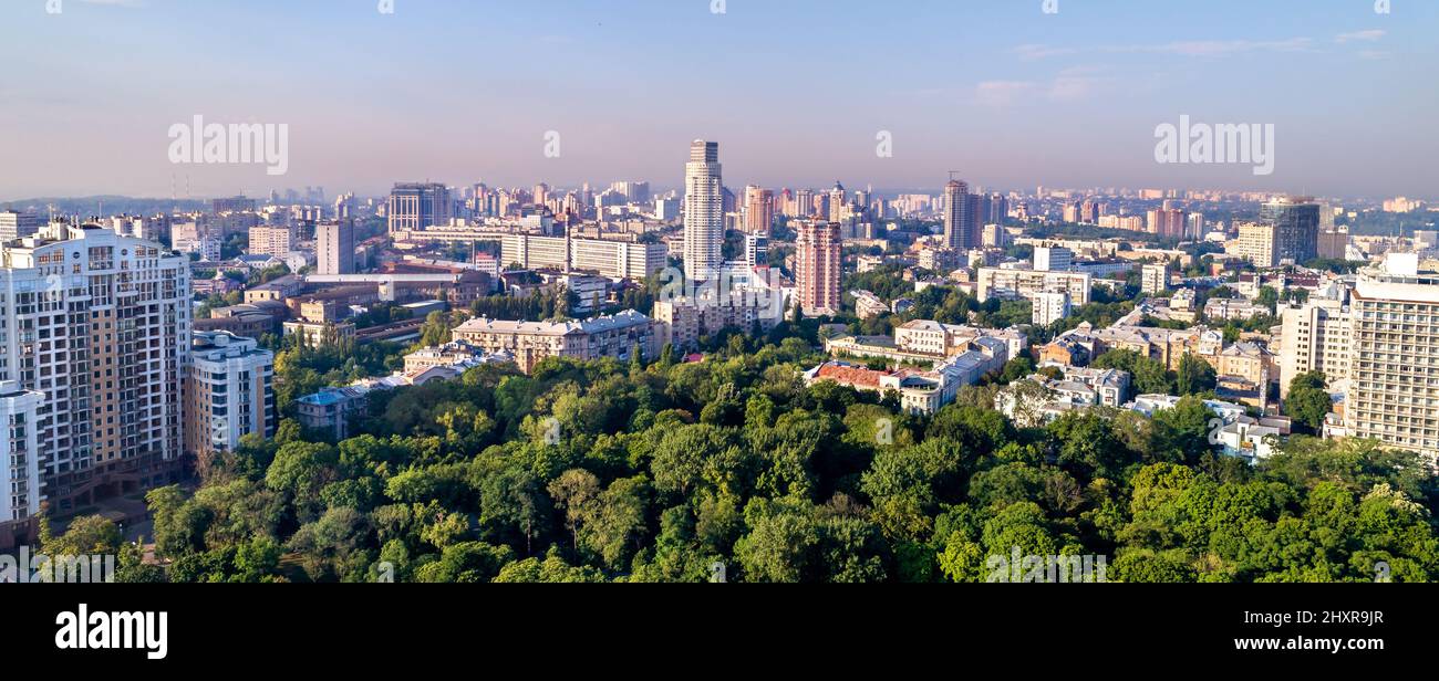 Aerial view of Pechersk, a central neighborhood of Kiev, Ukraine Stock ...
