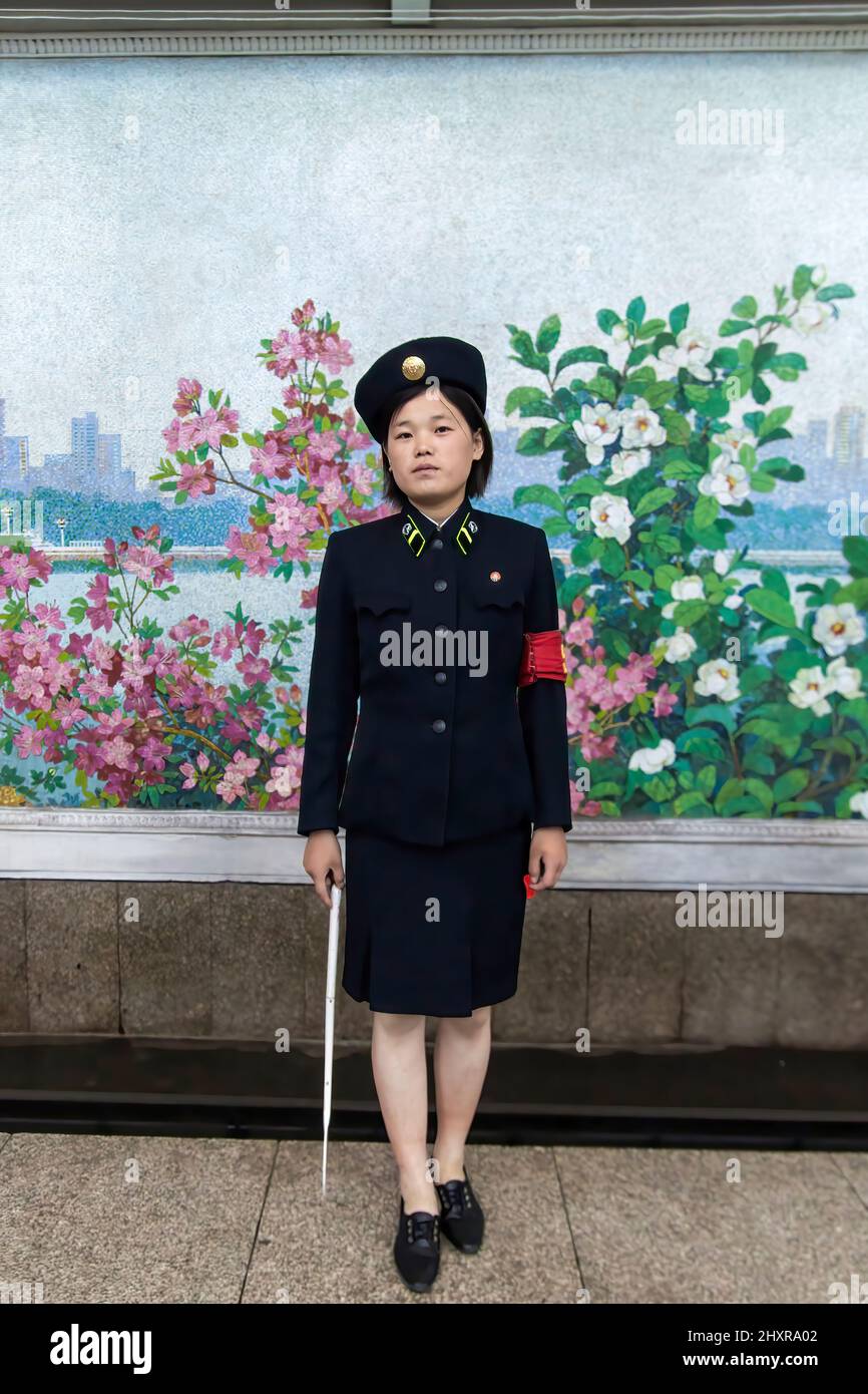 Pyongyang traffic police woman hi-res stock photography and images - Alamy