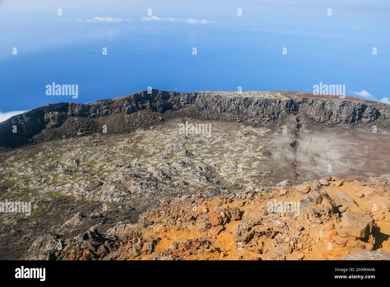 Panorama landscape from the top of Pico volcano at hiking at azores ...