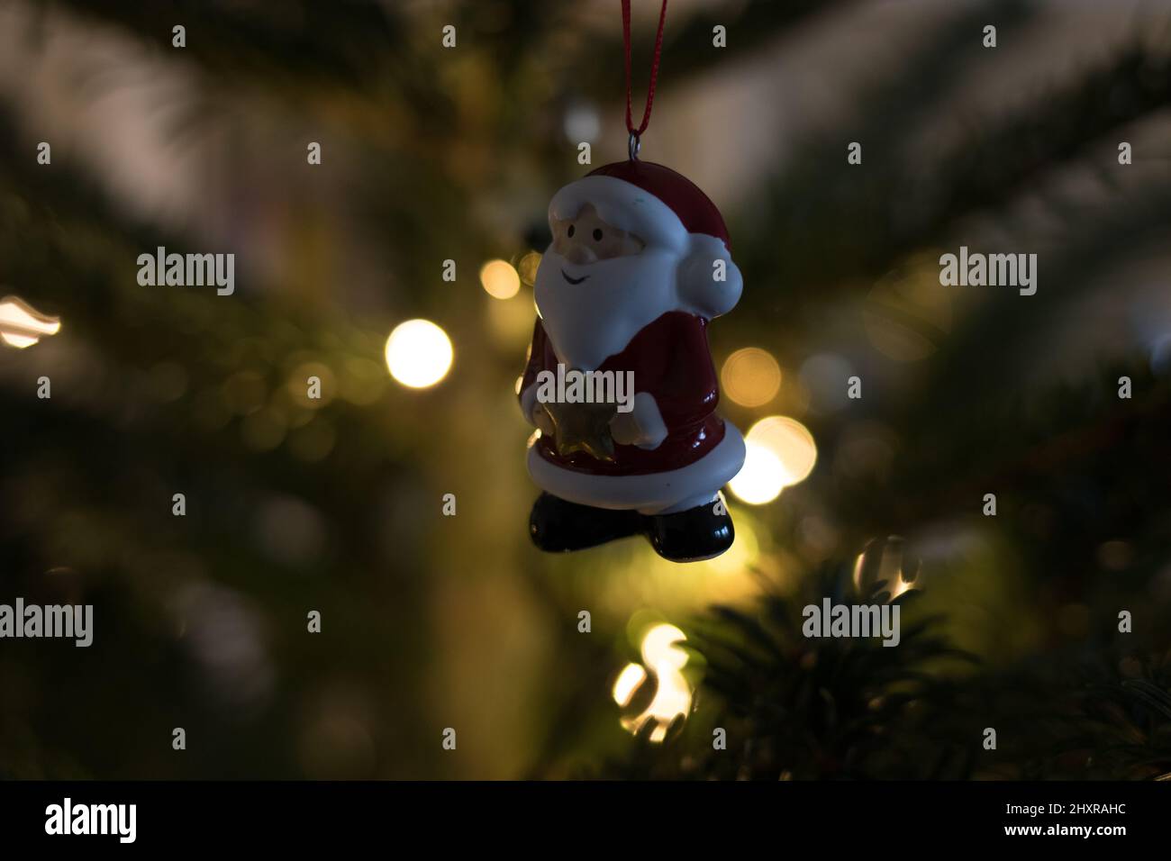 Santa Claus figure tree decorations Stock Photo - Alamy