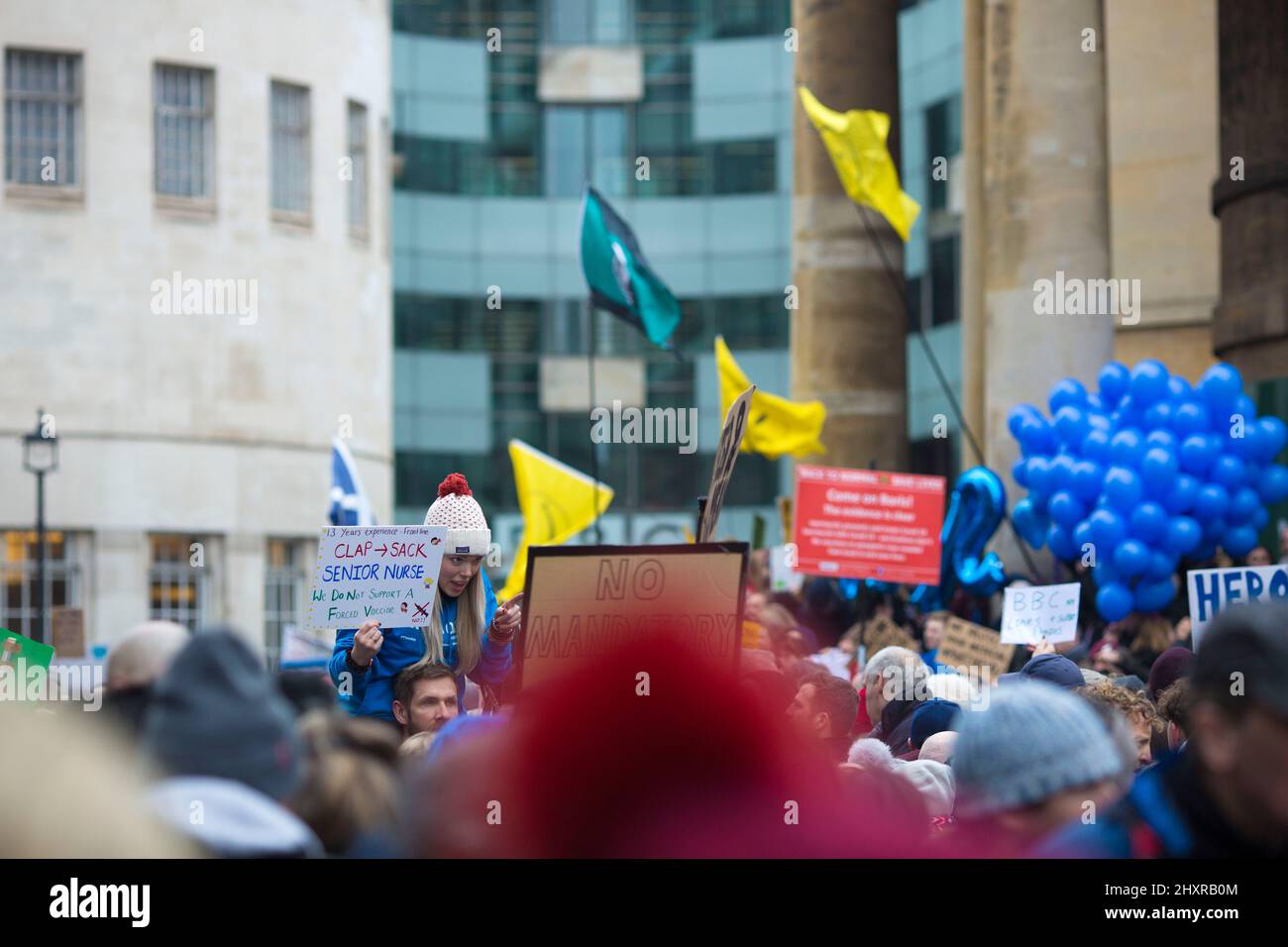 Participants gather for a World Wide Rally for Freedom in front of the ...