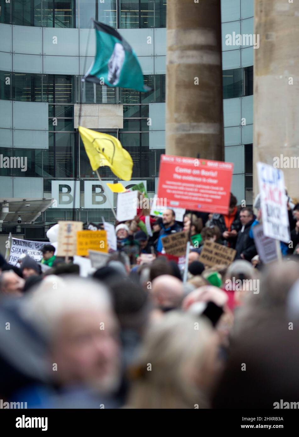 Participants gather for a World Wide Rally for Freedom in front of the ...