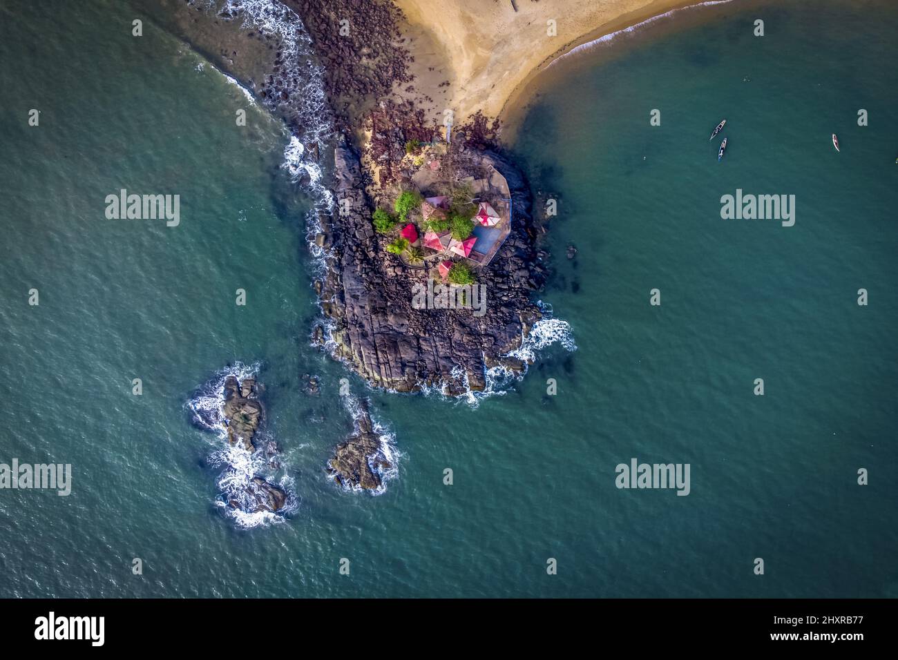 Bird eye view of laka beach island Stock Photo - Alamy