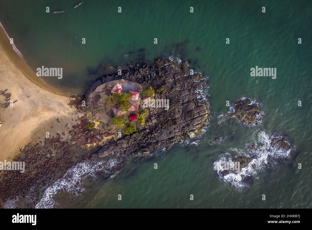 Aerial landscape of laka beach, Freetown Stock Photo - Alamy