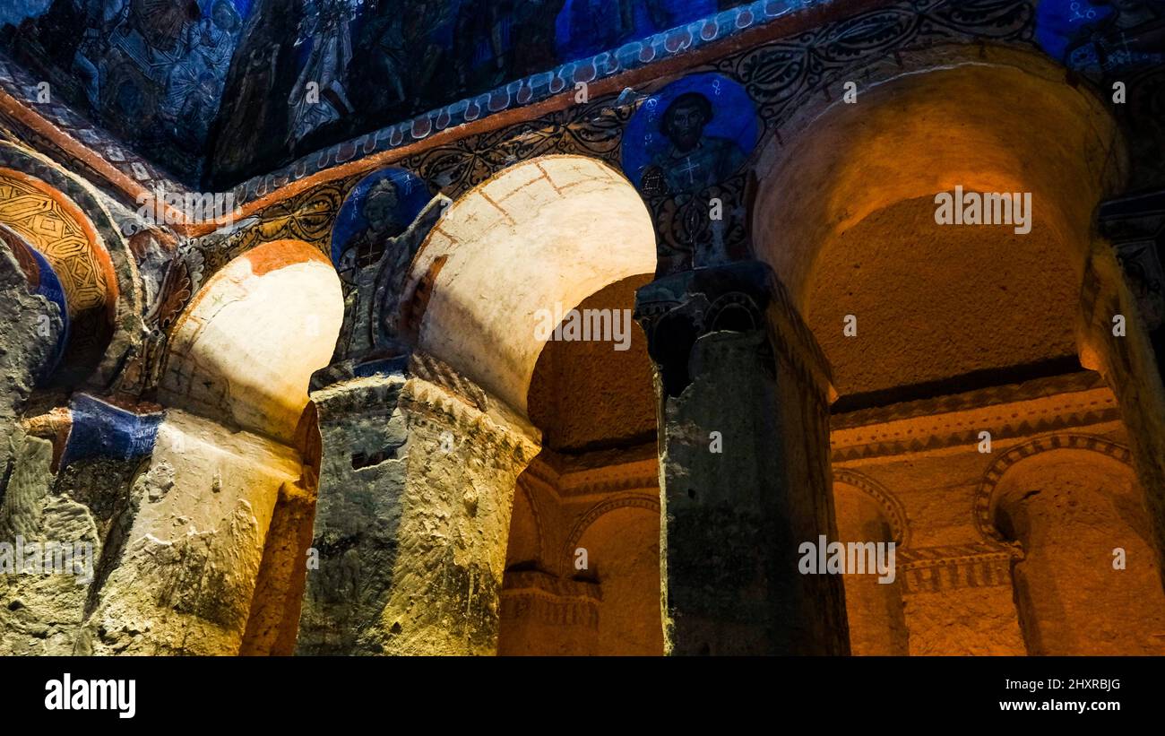 Interior of a church in Cappadocia Turkey Stock Photo - Alamy