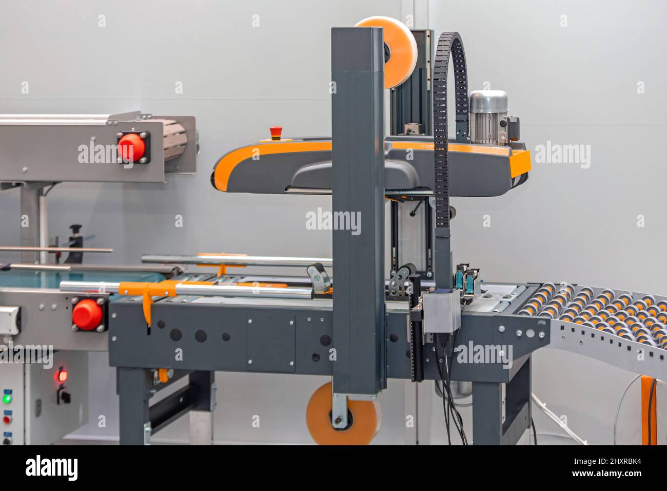 Automatic Case Sealer Taping Equipment Packaging Machine Stock Photo ...