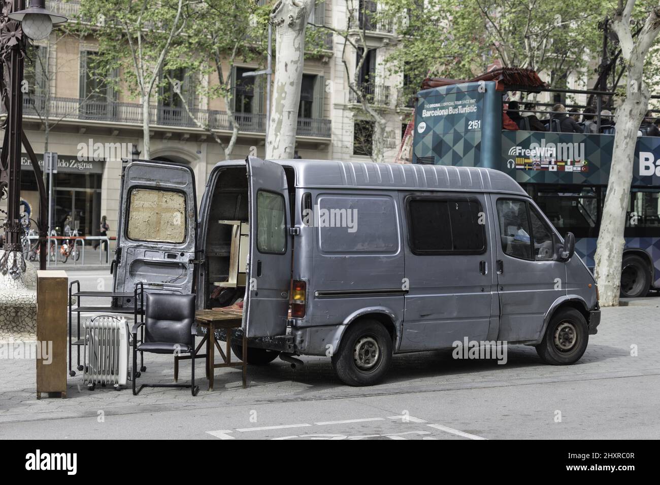 Third-generation European classic blue Ford Transit parked in the ...