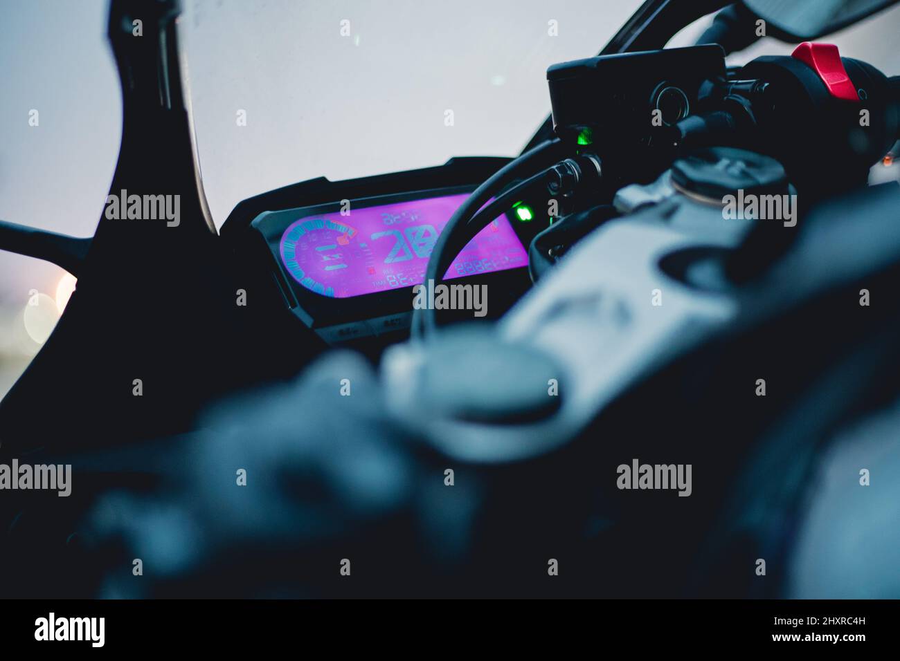 Electronic display on a motorcycle Stock Photo - Alamy